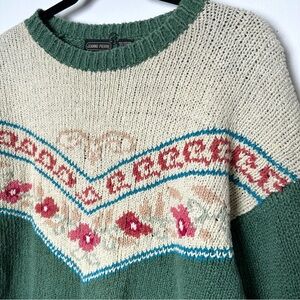 Vintage | Sweaters | Vintage Boho Cottagecore Forest Green Cozy Fair ...